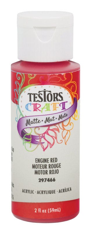 Testors Matte Engine Red Water-Based Craft Paint Interior 2 oz ...