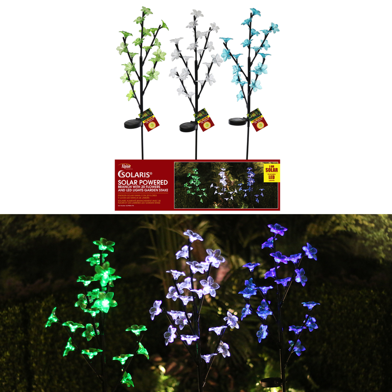 Alpine Solalris Multicolored Plastic 38 in. H Flowering Tree Branch ...