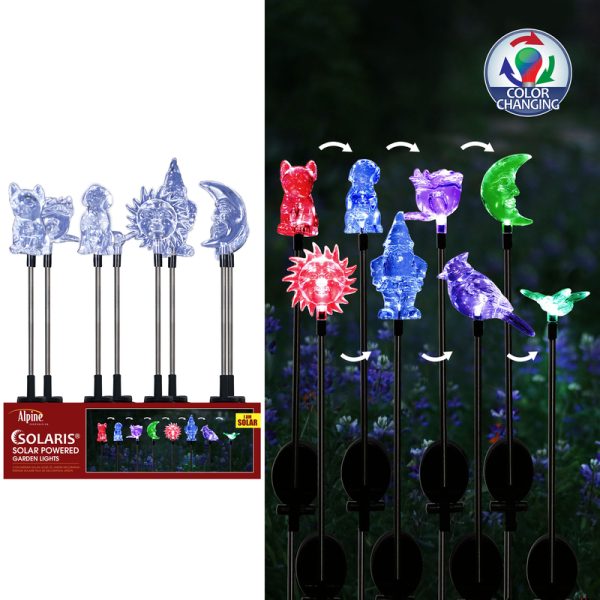 Alpine Solaris Assorted Acrylic 32 in. H Color Changing LED Garden ...